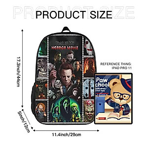 Ontiormax Horror Laptop Backpack 17 Inch Travel Backpack Business Work Bag for Women Men