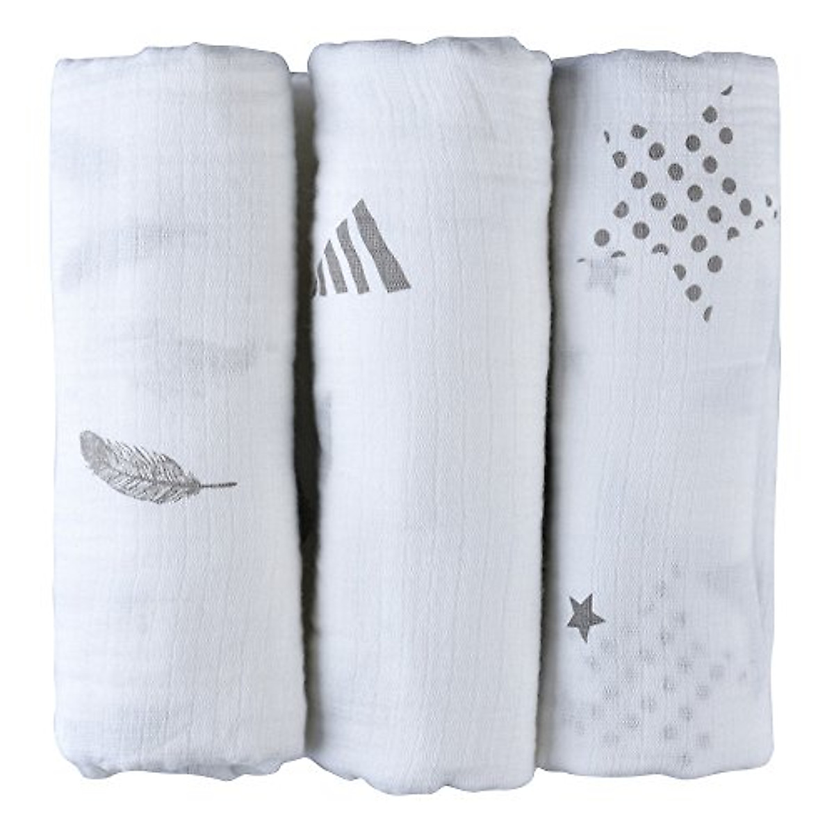 Kinsard Muslin Swaddle Blankets, 100% Cotton Soft and Breathable Swaddling Receiving Blanket, Great For Gift Giving And Baby Shower, Large Baby Swaddles For Easy Wrap, 47 x 47 Inches, (Grey)