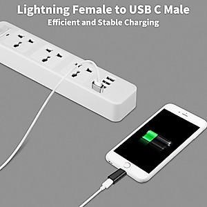 ACMEMATION for Lightning Female to USB C Male Adapter - 4 Pack 3.0 USB Type C Charger Connector Compatible with iPhone 15/15 Pro/15 Pro Max/15 Plus iPad Air Google Pixel Charging Data Transmission