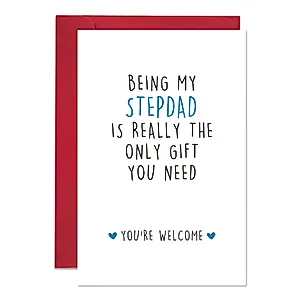 Ogeby Funny Father’s Day Card for Stepdad, Cheeky Birthday Card for Him, Being My Stepdad Is Really the Only Gift You Need