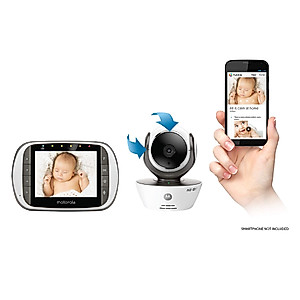 Motorola MBP853CONNECT-2 Dual Mode Baby Monitor with 2 Cameras and 3.5-Inch LCD Parent Monitor and Wi-Fi Internet Viewing (Renewed)