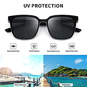 Zeelool Square Polarized Sunglasses for Women Men Aluminum Magnesium Frame Sun Glasses UV400 Protection Unisex Shades ZSM0064