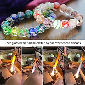 Artsy Crafts 20 Pcs Assorted Glow in The Dark Firefly Beads 12mm European Lampwork Luminous Glass Beads for Jewelry Making Charm Bracelet Necklace Earrings Crafts (Red Series 20pcs)