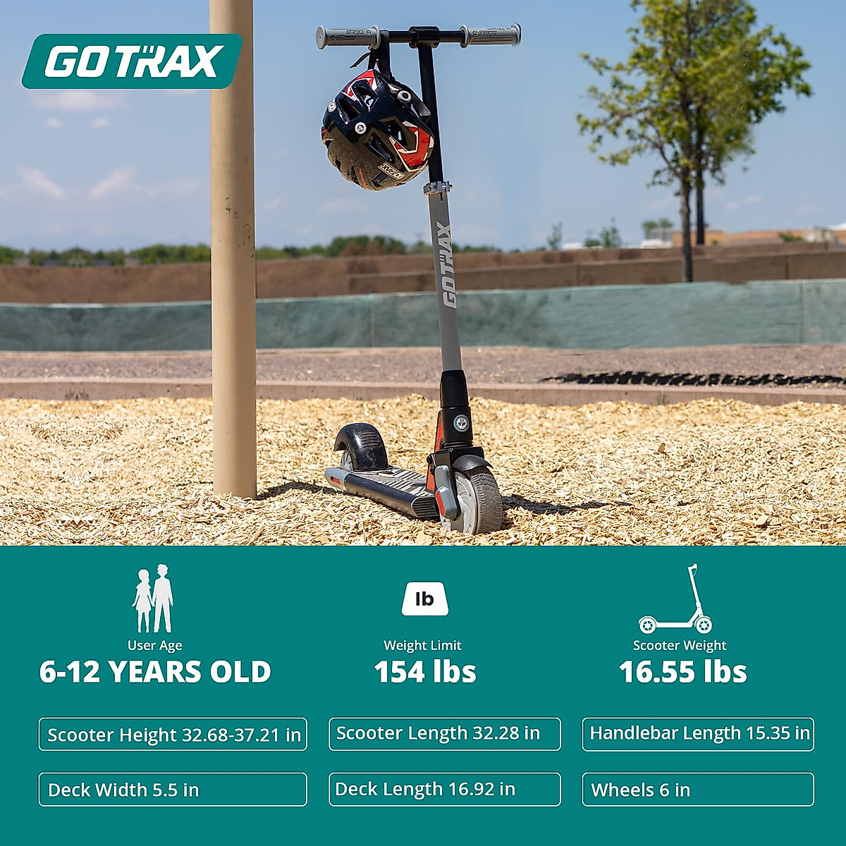 Gotrax GKS Lumios Electric Scooter for Kids Age 6-12, Max 6.25 Mile and 7.5Mph Speed, 6" Flash Front Wheel and 3 Adjustable Height, UL2272 Certified Approved and Lightweight Aluminum Frame for kid