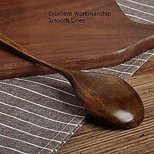 Kitchen Spoons 9 Inch Wooden Spoon Nonstick Kitchen Serving Spoons Scooper Utensil Long Handle Soup Spoon for Cooking And Stirring Spoons Silverware