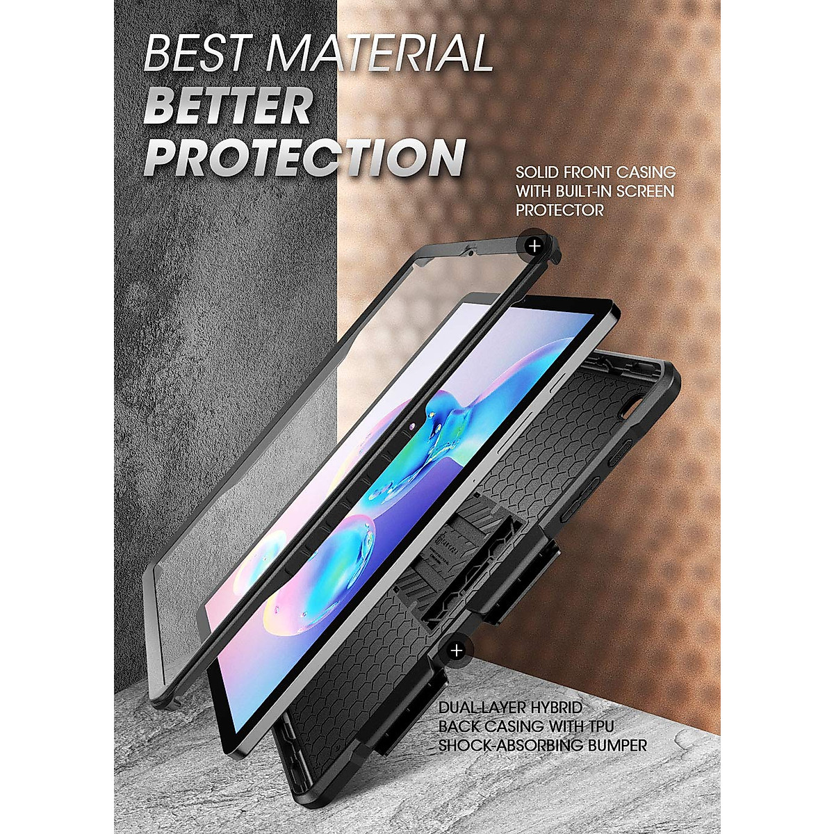 SUPCASE for Samsung Galaxy Tab S6 Lite Case 2024/2022/2020 (Unicorn Beetle Pro), [Built-in Screen Protector & S Pen Holder & Kickstand] Rugged Protective Case for Galaxy Tab S6 Lite 10.4 Inch, Black
