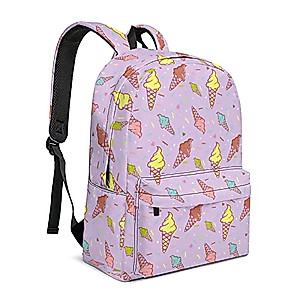 Ice Cream Fashion Backpack Casual 17 Inch Bookbag,Cute Lightweight Daypack Laptop Backpack for Teen/Boys/Girls