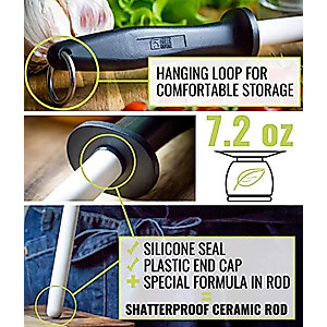 Green Elephant Ceramic Sharpening Rod, Lightweight & Highly Durable 11-Inch Shatterproof Ceramic Honing Rod For Professional Chefs and Home Cooks