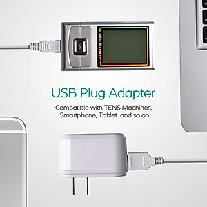 USB Power Adapter Wall Charger with USB Cable Travel Plug for Electric Massager