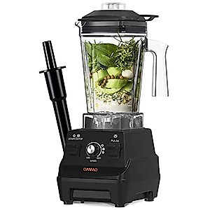OMMO Blender 1800PW, Professional High Speed Countertop Blender with Durable Stainless Steel Blades, 60oz BPA Free Blender for Shakes and Smoothies, Nuts, Ice and Fruits, Dishwasher Safe (Black)