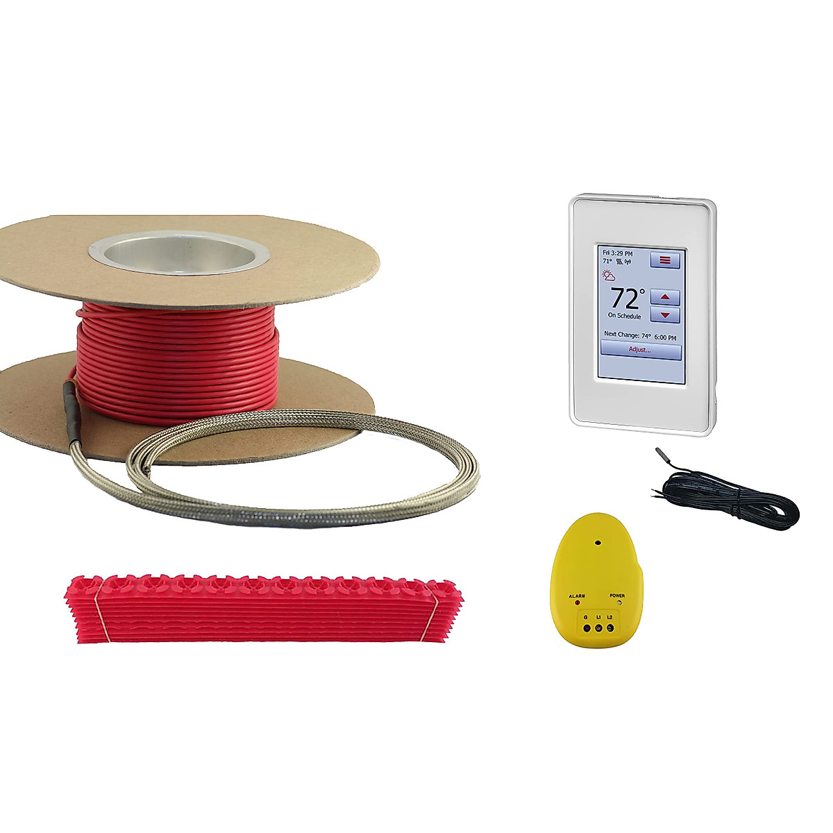 100 Sqft Warming Systems 120 V Electric Tile Radiant Floor Heating Cable with Touch Screen Programmable Thermostat