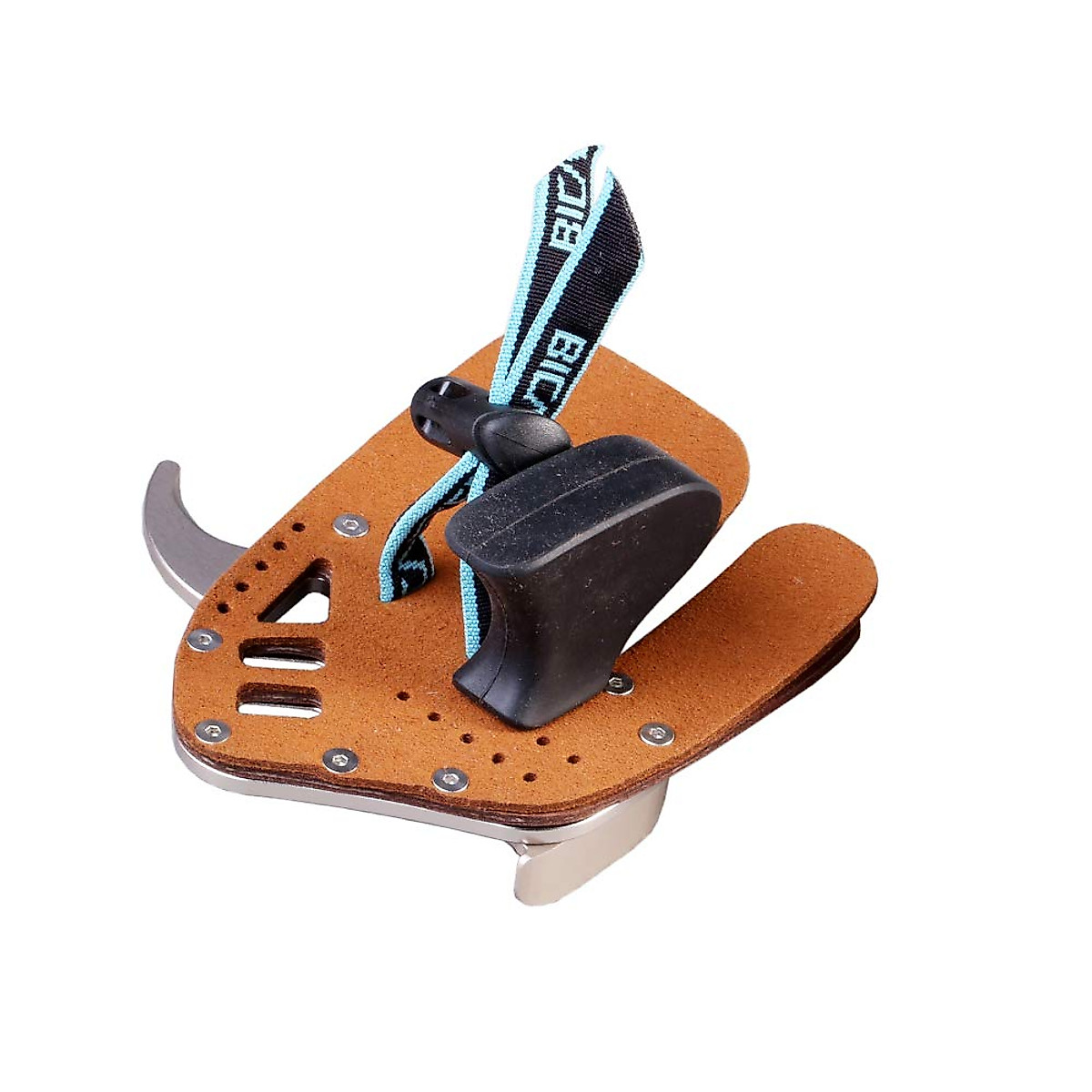 BICASTER Archery Finger Tab - Left Handed Genuine Leather + Aluminum Plate Adjustable for Recurve Bow (Small, Silver)