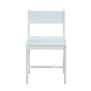 Wycian Patio Dining Chairs, Chair Seat 1PC White Solid Wood Capacity 300LB 17.00" L 17.00" W 30.00" H Living Room Bedroom Dining Rooms Garden Small Patio Chair