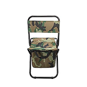 TRENTSNOOK Exquisite Camping Stool Portable Backpack Stool Folding Backrest Chair Environmental Protection and Durability with Bag Camo for Outdoor Fishing