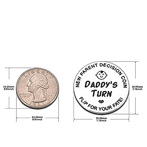New Baby Gift for Parent Mom Daddy Funny Decision Coin for Women Men Pregnancy Mothers for First Time Moms Dads Mummy to Be Christmas Birthday Present Double-Sided (Silver)