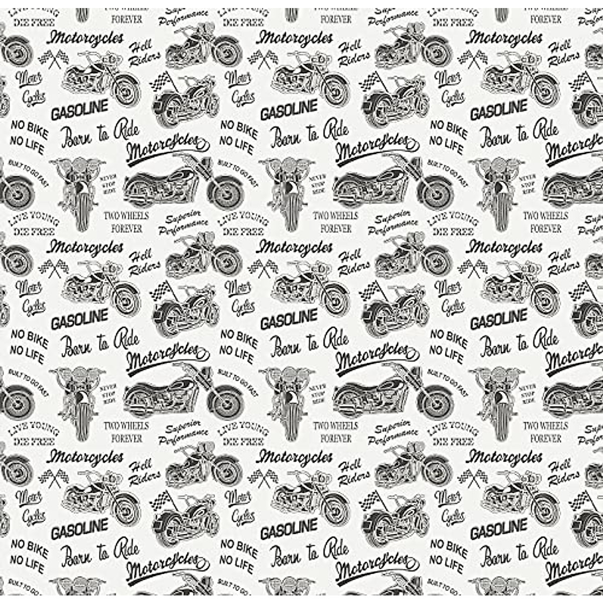Stesha Party Motorcycle Gift Wrap Mens Wrapping Paper - Folded Flat 30 x 20 Inch (3 Sheets)