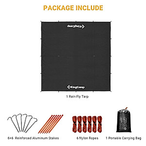 KingCamp Camping Tarp UPF50+ Lightweight Tent Tarp Hammock Shade for Camping Trips, Fishing, or Picnics Portable Waterproof