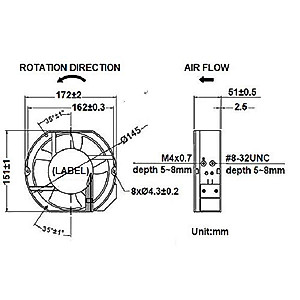 AC Cooling Fan A17251V2HBT-SC