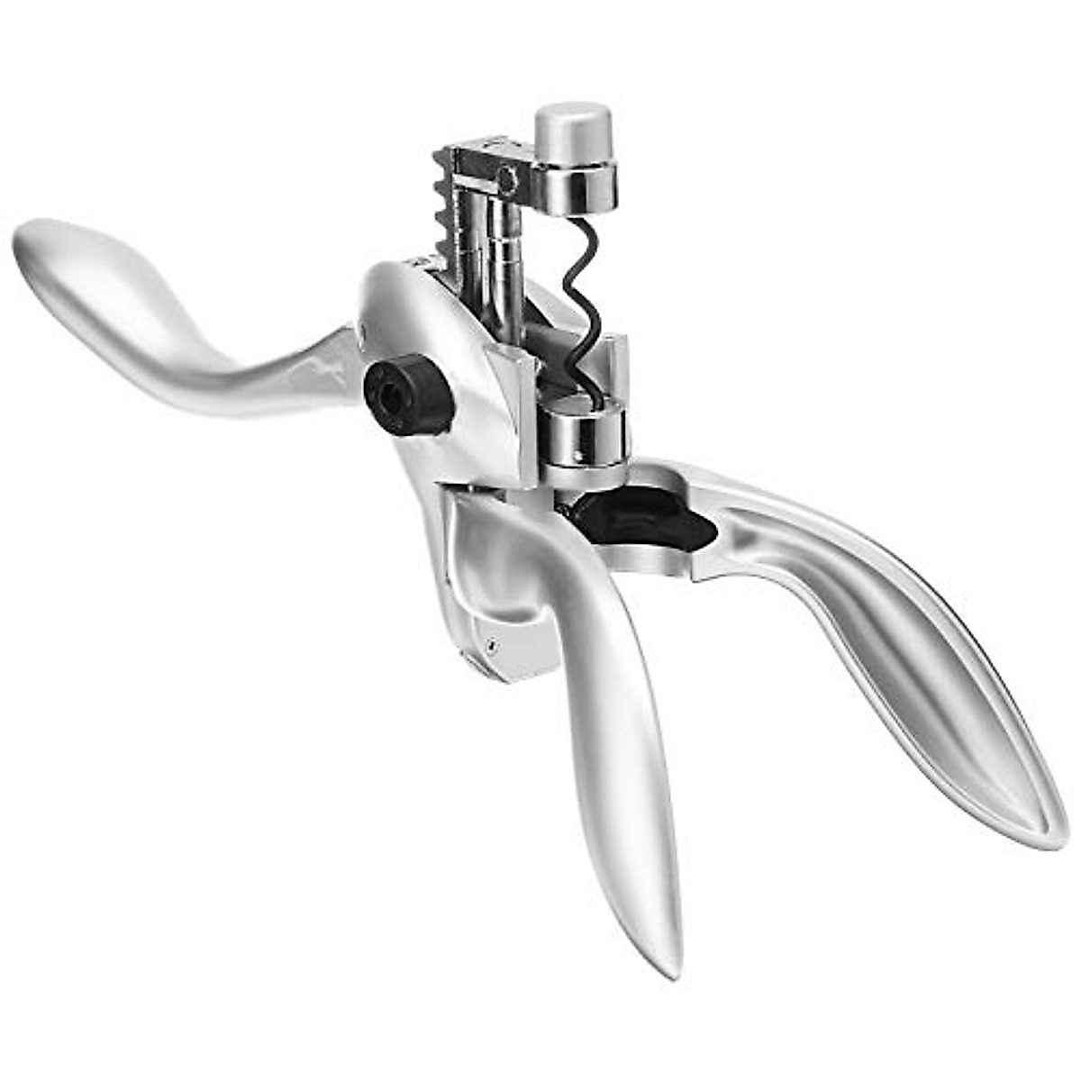 Houdini Lever Corkscrew with Foil Cutter and Extra Spiral (Silver)