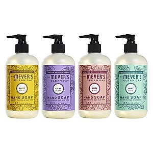 MRS. MEYER'S CLEAN DAY Holiday Hand Soap Bundle (Mint + Lilac + Daisy + Rose)