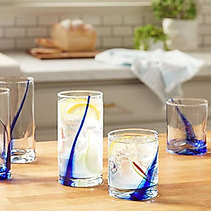 Libbey Blue Ribbon Impressions 16-Piece Tumbler and Rocks Glass Set