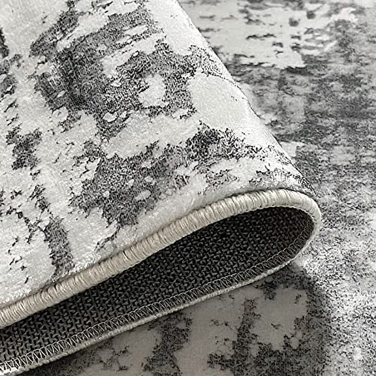 JURLEA Hallway Runner Rug Non-Slip Carpet Runner for Hallways Kitchen Living Room No Shedding Washable Lightweight Long Runners Rug (Cream/Grey, 2'x 6')