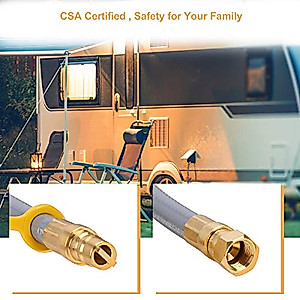 GASLAND 24 Feet Natural Gas Grill Hose with 3/8 Male Flare Quick Connect/Disconnect Fittings, Come with 24 FT 1/2 Inch Natural Gas Quick Connect Hose with 3/8" Female Flare Fitting by 1/2" Male Adapte