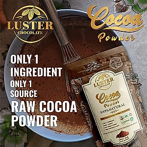 Luster Chocolate Rich Dark Cocoa Powder Unsweetened & Non GMO (16oz (454g) (1Ib))