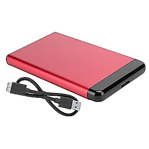 Garsentx Portable External Hard Drive Box 8TB SSD/HDD SATA Slim 2.5 Inches USB 3.0 Easy Installation for Windows (Red)