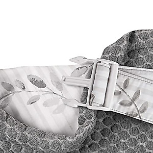 Boppy Nursing Pillow Best Latch, Gray Pennydot Leaf Stripe, Lactation Consultant Created, Firm Contoured and Plush Sides for Breastfeeding Options, Padded Belt, Plus Sized to Petite, Machine Washable