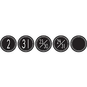 Teacher Created Resources Calendar Days, Black/White Crazy Circles (4878)