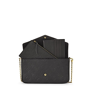 Louis Vuitton, Pre-Loved Black Monogram Empreinte Pochette Felicie, Black