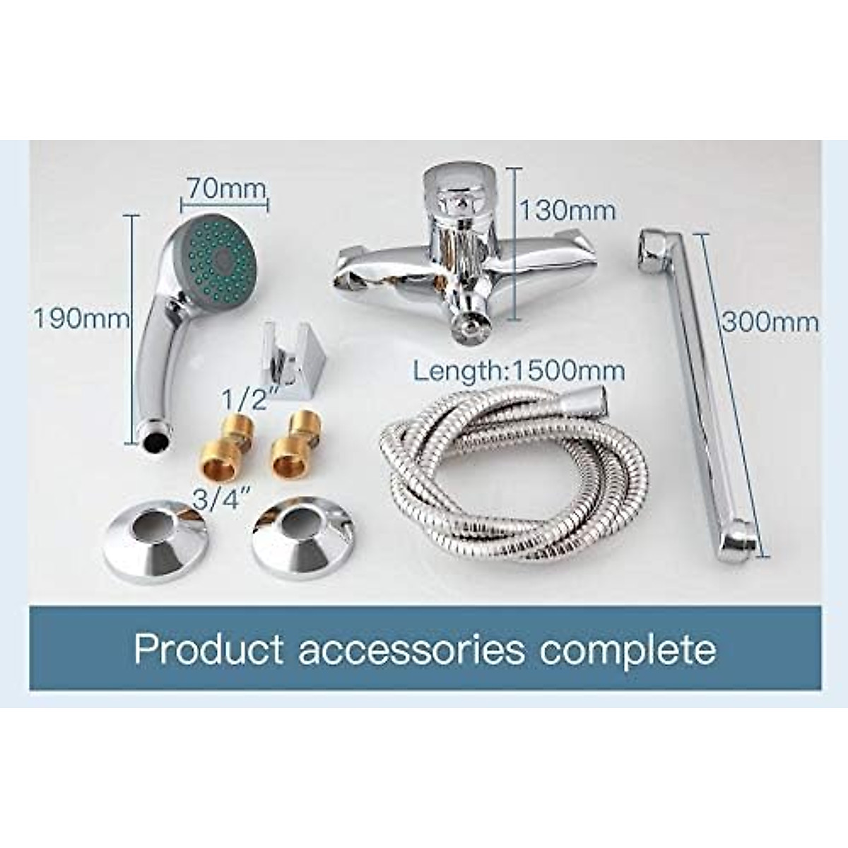 TECKI Kitchen Taps A Set 30cm Length Outlet Rotated Brass Body Bathroom Shower Faucet Four Handle Options Bathtub Faucet Bath Water Mixer