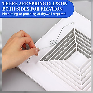 Mkhaslri 4 Pcs Exhaust Bathroom Ceiling Fan 9 x 9 Inch Grille with Springs Plastic Replacement Vent Cover Wall Mount Bathroom Fan Cover Replacement Parts for Square Ceiling for Ventilation Fan