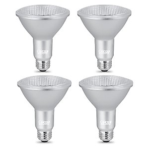 Feit Electric LED PAR30L Bulbs, 75W Equivalent, Dimmable, 5000K Daylight, 750 Lumens, 22 Year Lifetime, E26 Base, PAR30 Flood Lights, Spotlight Bulb,Weatherproof, 4 Bulbs, PAR30LDM/950CA/4