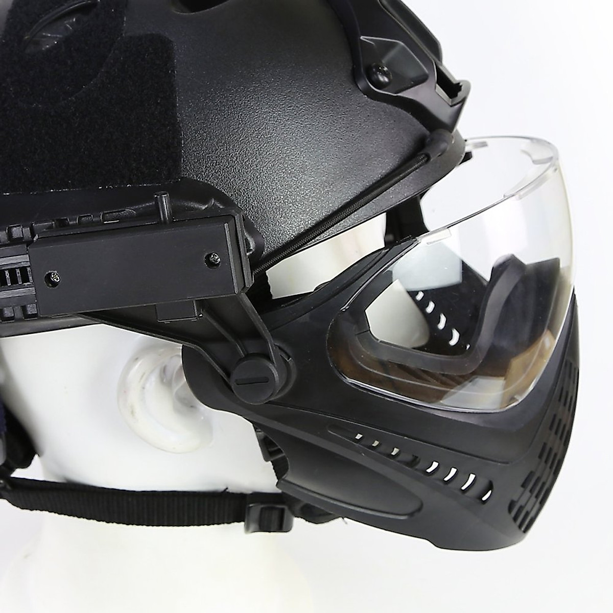 Koyheng Tactical Fast Baotou Helmet Outdoor Riding Mask Integrated Full Face Air Gun Mask Camouflage Version Ear Protection Goggles for Airsoft Paintball CS Other Outdoor Activities