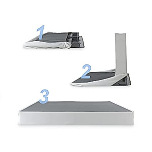 ZINUS No Assembly Metal Box Spring / 9 Inch White Mattress Foundation / Sturdy Metal Structure, Split Queen