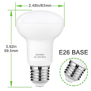 Dimmable R20 Led Light Bulbs, 7W(65W Incandescent Bulbs Equivalent), 5000K Daylight White, 700 Lumen, E26 Base Recessed Light Bulbs, BR20 LED Flood Light for Home or Office Space, (4 Pack)