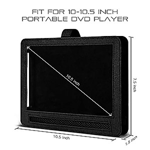 ZugGear Car Headrest Mount Holder Strap Case for Swivel and Flip Style Portable DVD Player - 10 Inch to 10.5 Inch Screen