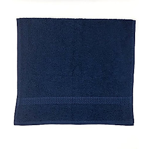 EOM Set of 12 Luxury Hand Towels - Ultra Soft Towels for Bathroom, Salon, Gym, Hotel, or Kitchen - Bleach Safe and 100% Cotton Bath Towels - Super Absorbent Bathroom Towels - 16" x 28" (Dark Blue)