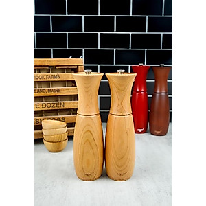 Fletchers' Mill Border Grill Pepper Mill, Cherry - 8 Inch, Adjustable Coarseness Fine to Coarse, MADE IN U.S.A.