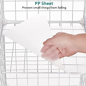 ANWBROAD Wire Cube Storage Organizer 12 Cube Metal Grids Shelves Storage Bins Shelving Stackable Modular Bookshelf Shelf Cubbies Unit Closet Cabinet for Living Room Office White LWT012T