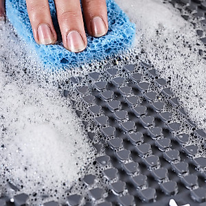 URBN Premium Thick Non-Slip"But First Coffee" Rubber Spill Mat for Countertop or Kitchen Bars, 18in x 14in x 0.4in - Black