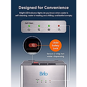 Brio Self Cleaning Bottom Loading Water Cooler Water Dispenser – Limited Edition - 3 Temperature Settings - Hot, Cold & Cool Water - UL/Energy Star Approved