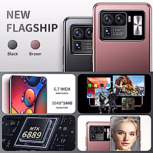 Smartphone, HD Screen Unlocked Mobile Phones, 6.1 Inch 4GB 64GB Cell Phone, 1080x1920 800W 3200W Camera Support Bluetooth GPS Microphone FM Radio(Matte Black)