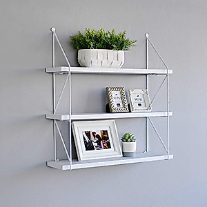 WELLAND 3-Tier Display Wall Shelf Storage Rack Wall Rack Holder Rack, White