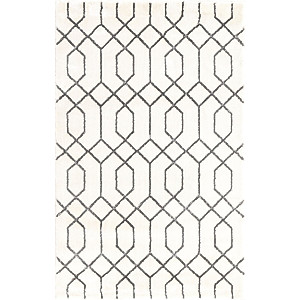 Unique Loom Glam Collection Area Rug - Trellis (3' 3" x 5' 3" Rectangle, White Silver/ Silver)