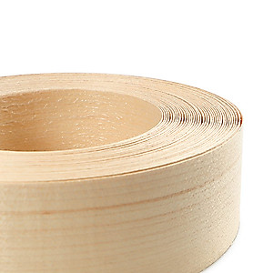 MOLIGOU Maple Wood Veneer Roll, 2”×50’ Plywood Edge Banding Strips, Flexible Veneer Edging with Adhesive Back