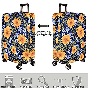 7-mi Luggage Cover， Suitcase Covers 19-30 Inch Expandable Anti-Scratch Luggage Protector Flower for Carry on Luggage XL 29-30IN