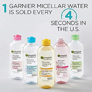 Garnier SkinActive Micellar Water with Vitamin C, Facial Cleanser & Makeup Remover, 13.5 fl. oz, 1 count (Packaging May Vary)